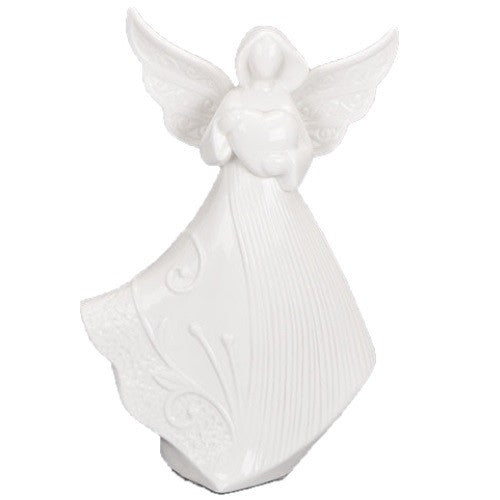 Roman Giftware Inspirational Gifts - 6.75" Porcelain Angel With Heart ...