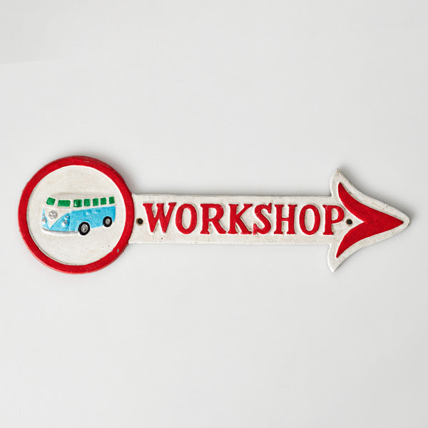 Vw Work Shop Arrow Sign – Timeless Treasures Gifts & Décor
