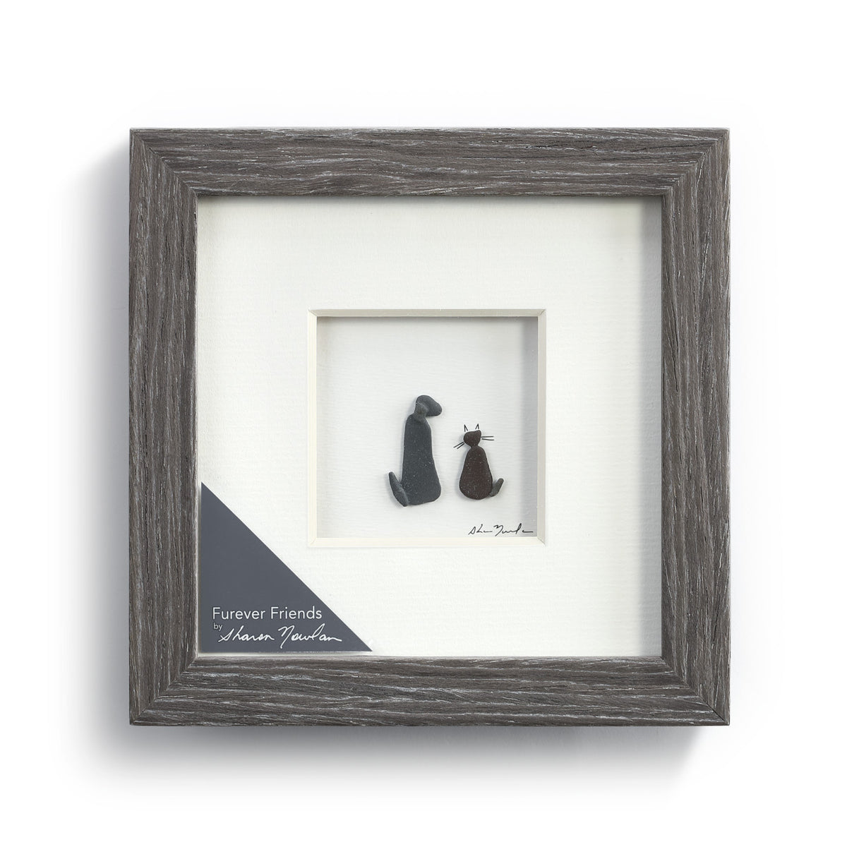 Forever Friends Dog & Cat Frame Made From Pebbles – Timeless Treasures ...