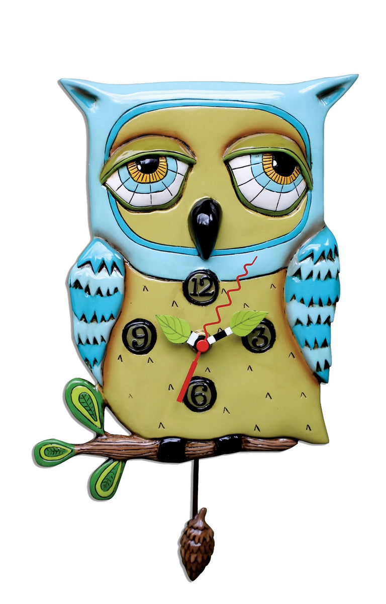 Old Blue Owl Clock, H 30 X W 19 Cm – Timeless Treasures Gifts & Décor